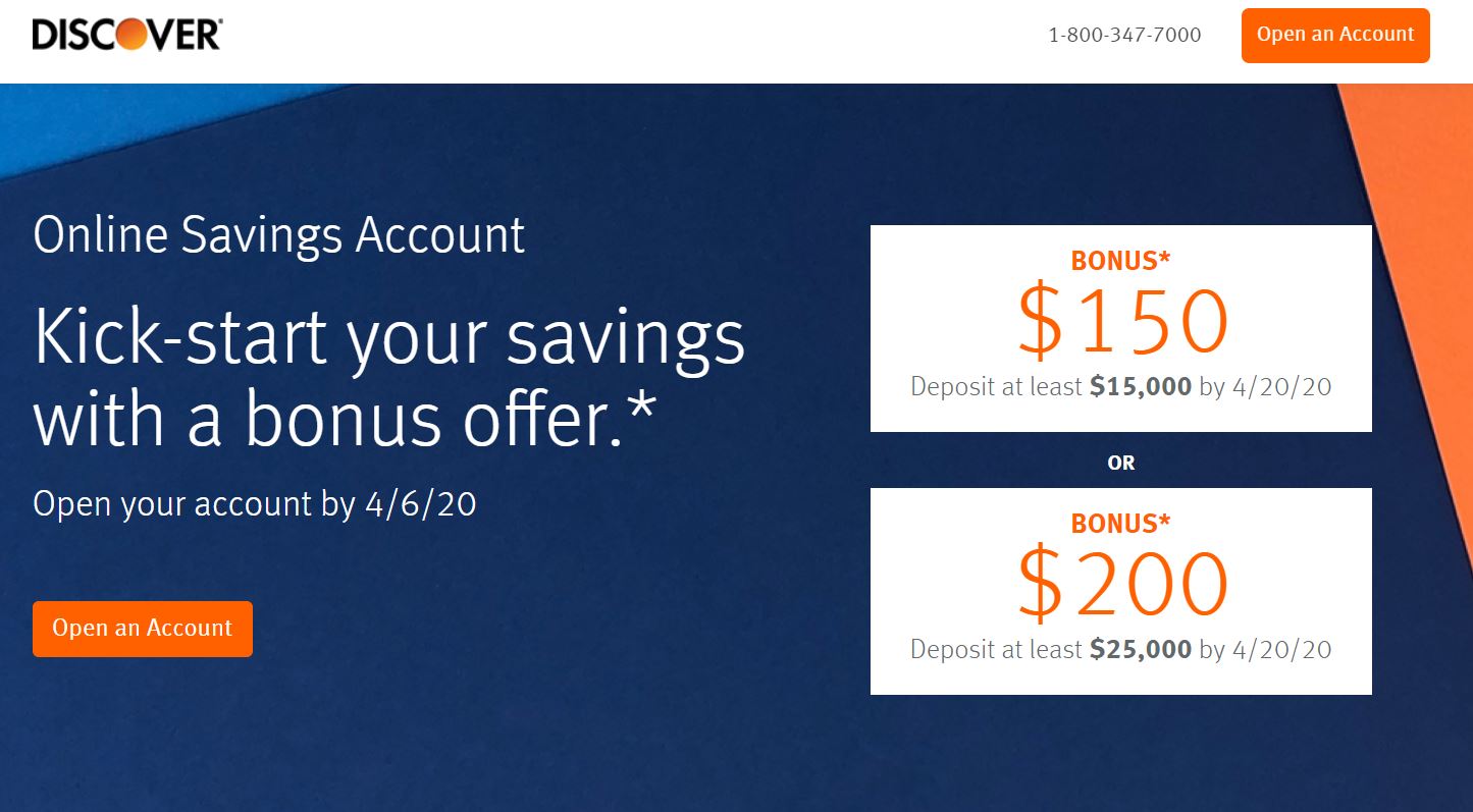 Discover Bank Saving口座開設で$150/$200ボーナス獲得！ | アメリカ在住陸マイラー