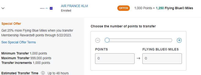 MRポイント→Flying Blue 25%トランスファーボーナス（～5/22まで） | アメリカ在住陸マイラー